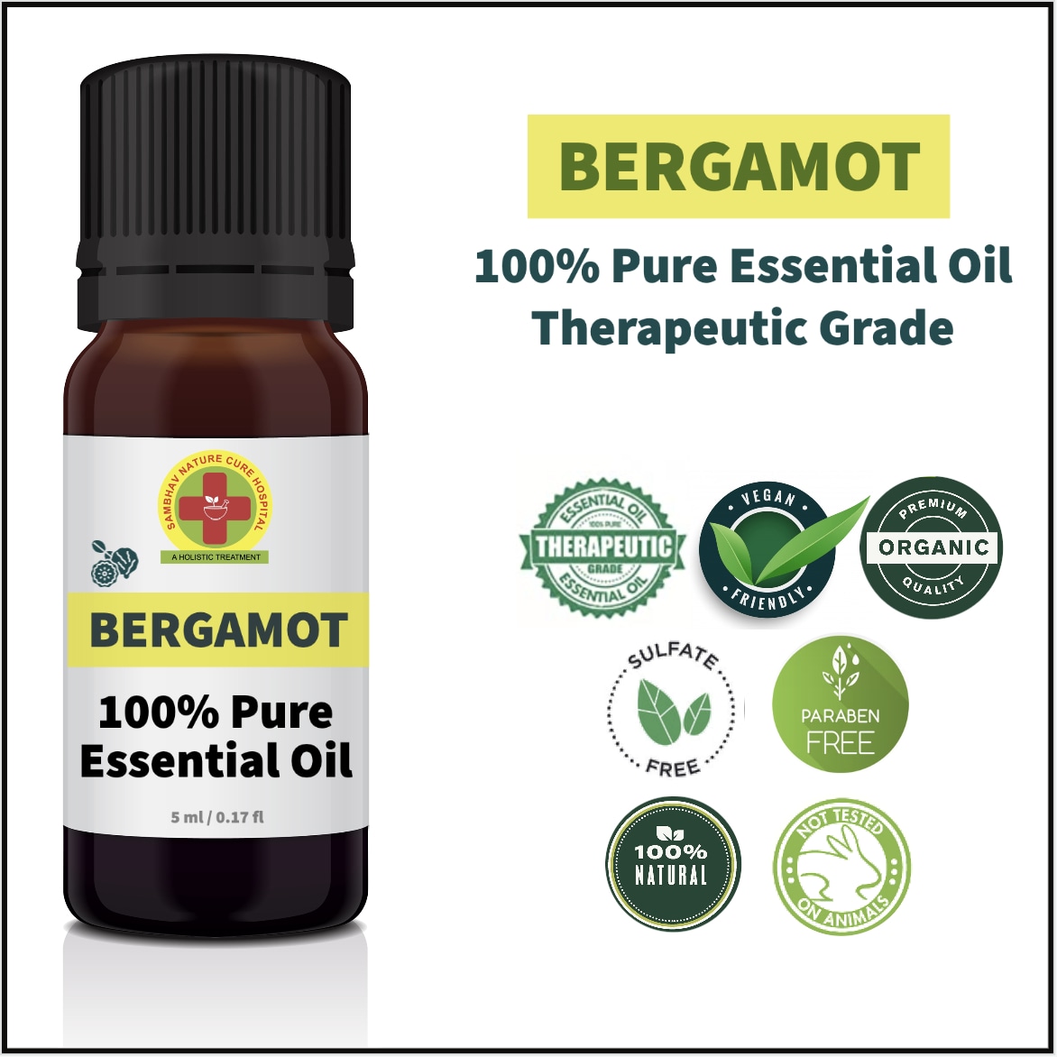 Bergamot 100 Pure Essential Oil Sambhav Nature Cure Hospital